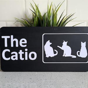 The Catio Wood Sign, Cat Enclosure Sign, Catio Accessories, Cat Room ...