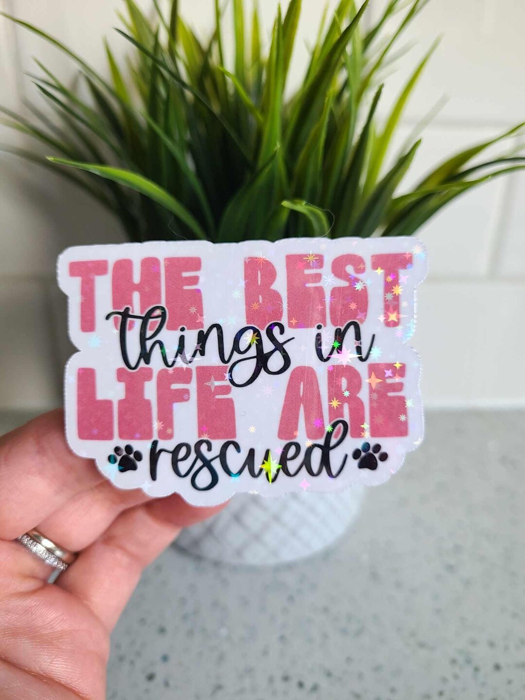 The Best Things in Life Are Rescued, Rescue Animal Sticker, Cat Kindle ...