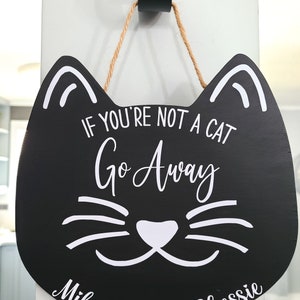 Welcome to the Catio Wood Sign, Cat Head Sign, Cat House Sign, Wood Cat ...