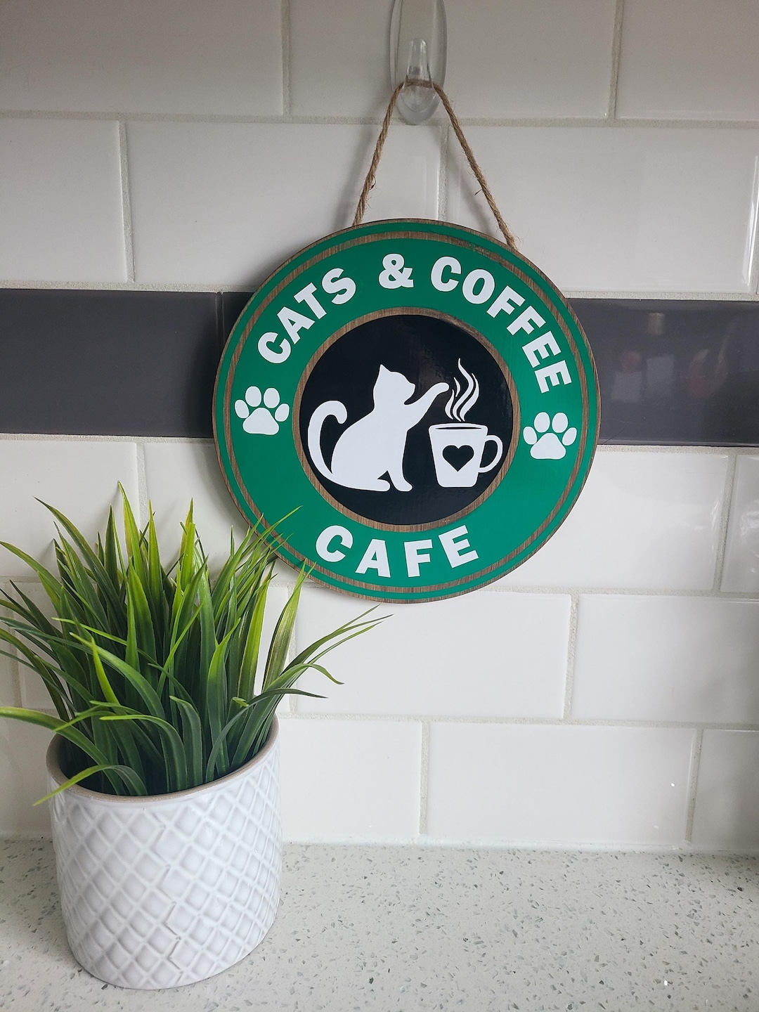 Cats and Coffee Cafe Wood Sign, Cat Themed Cafe Sign, Coffee Bar ...