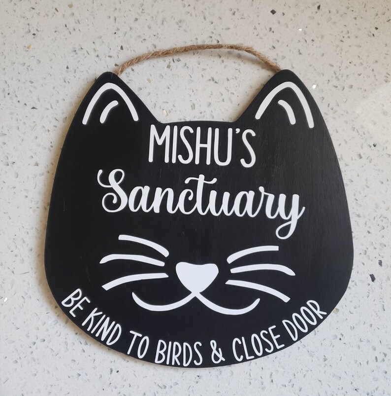 Welcome to the Catio Wood Sign Cat Head Sign Cat House Sign - Etsy Canada