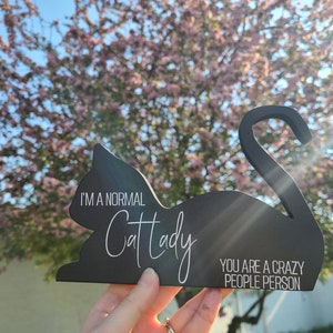 Funny Cat Sign, Cat Lovers Decor, Crazy Cat Lady, Funny Cat Quote, Wood ...