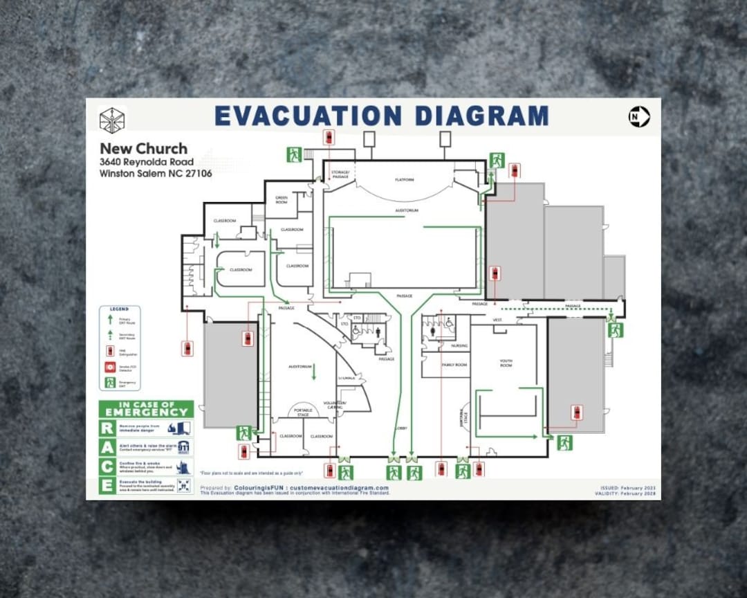 Evacuation Diagram Fire Scape Printable Complete Property Diagram for ...