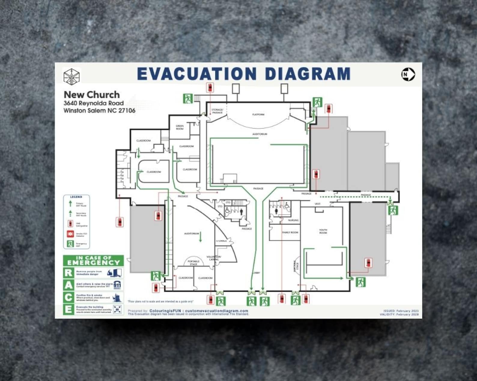 Evacuation Diagram Fire Scape Printable Complete Property Diagram for ...