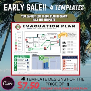 Evacuation Plan Fire Escape Downloadable Editable Templates in Canva ...
