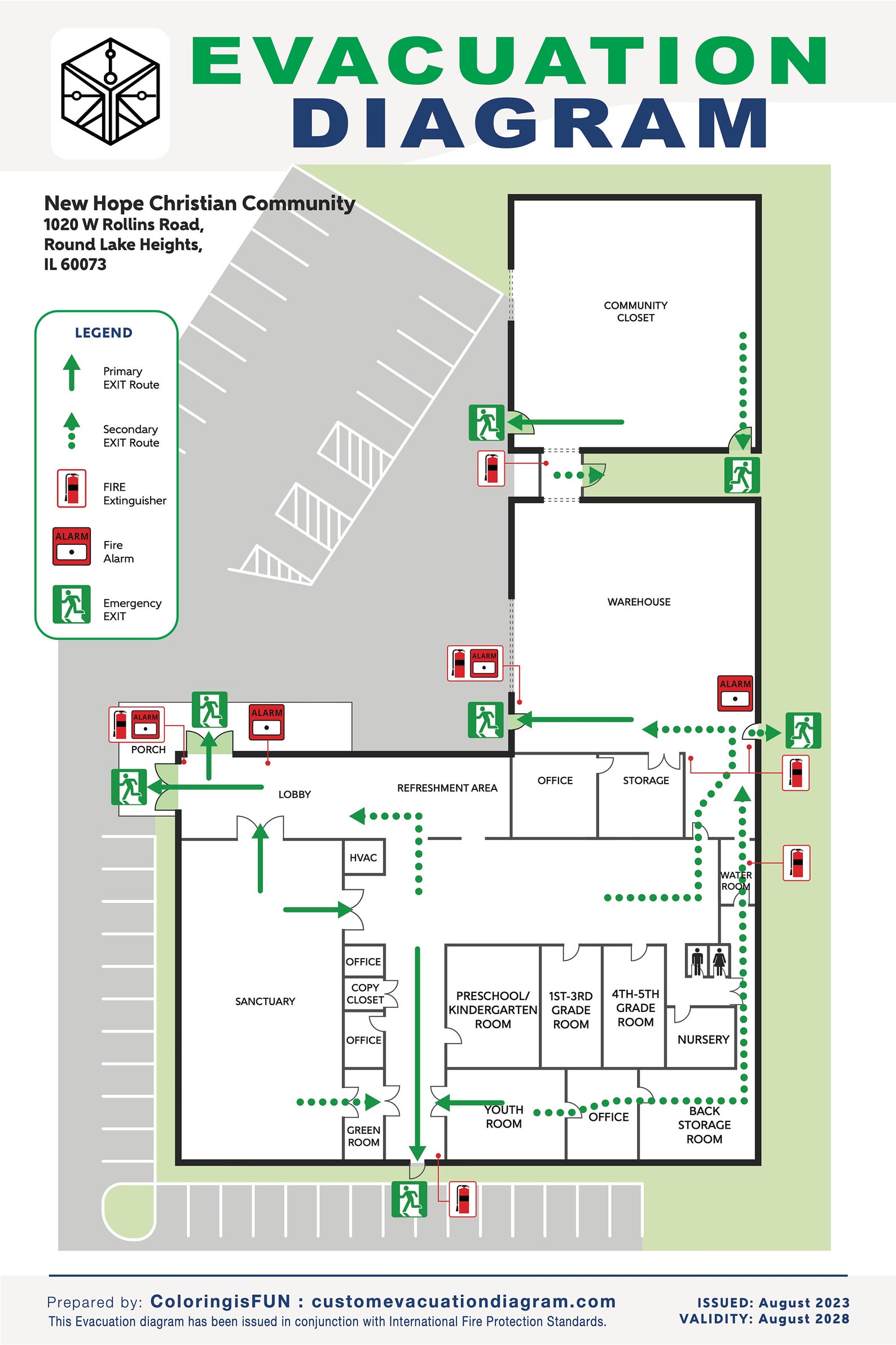 Evacuation Diagram Fire Scape Printable Complete Property Diagram for ...