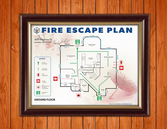 Fire Escape Evacuation Diagram Downloadable Pdf Printable - Etsy