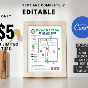 Evacuation Diagram Fire Escape Downloadable Editable in Canva ...