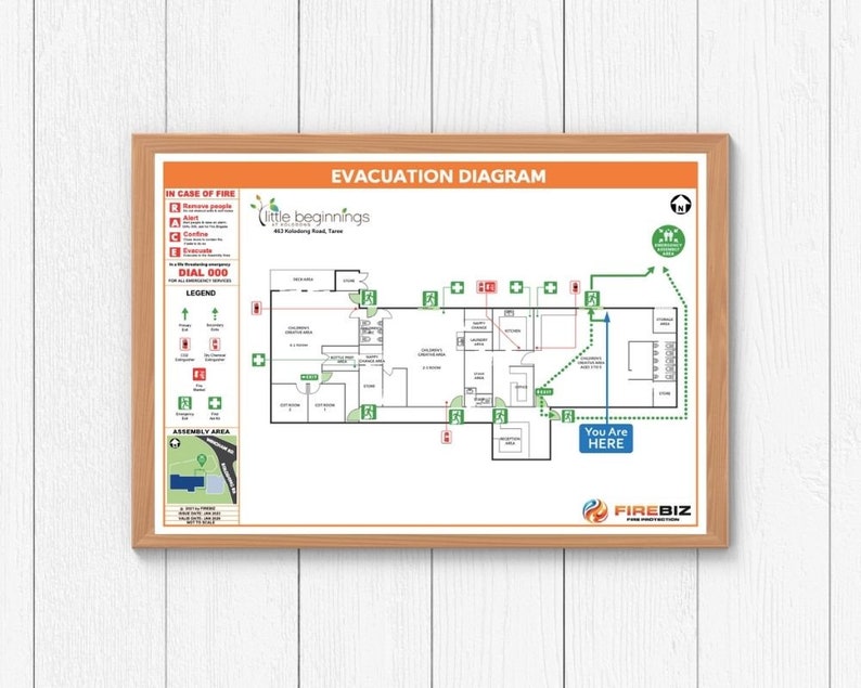Evacuation Diagram Fire Scape Printable Complete Property Diagram for Ms.christine - Etsy