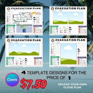 Evacuation Plan Fire Escape Downloadable Editable Templates in Canva ...