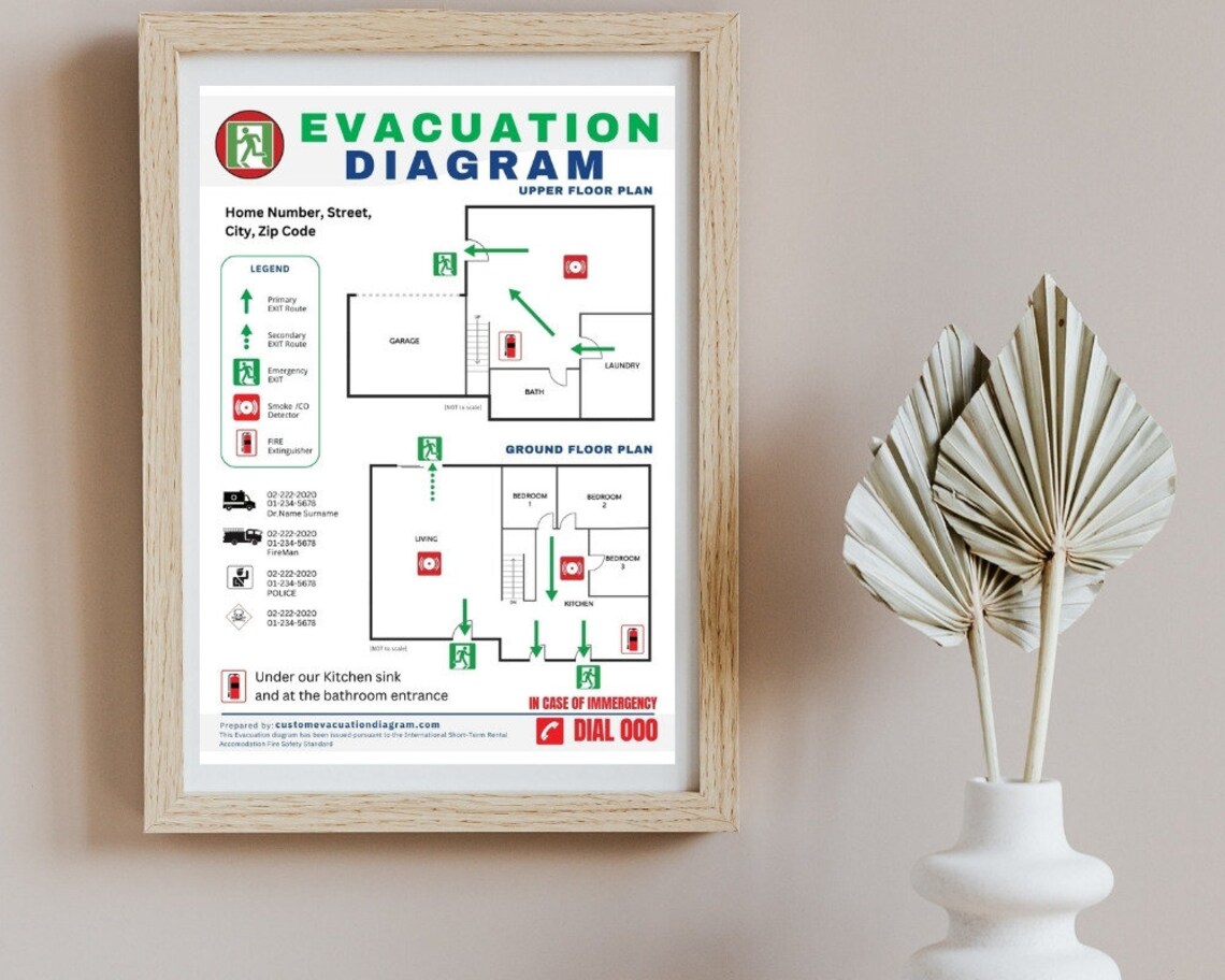 Evacuation Diagram Fire Scape Printable Complete Property Diagram for ...