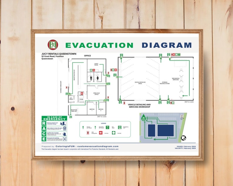 Evacuation Diagram Fire Scape Printable Complete Property Diagram for Ms.christine - Etsy