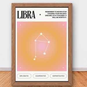 LIBRA Star Sign Instant Download Print, Astrology Poster, Spiritual ...