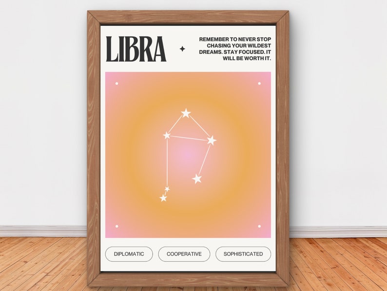 LIBRA Star Sign Instant Download Print, Astrology Poster, Spiritual ...