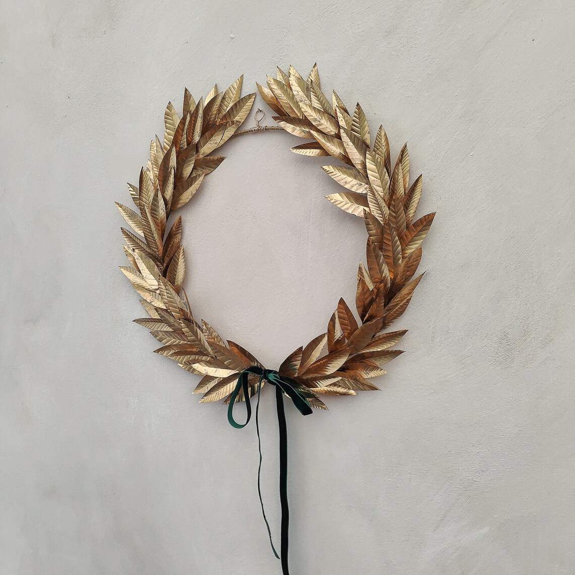 Handcrafted Brass Laurel Wreath: All-season Gold Metal Wall Art - Etsy
