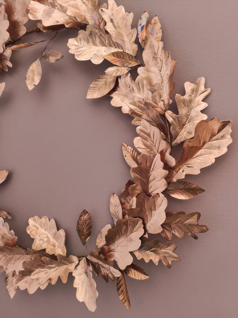 Irish Oak Copper Wreath, Holiday Wreath, All Season Wreath, Handcrafted ...