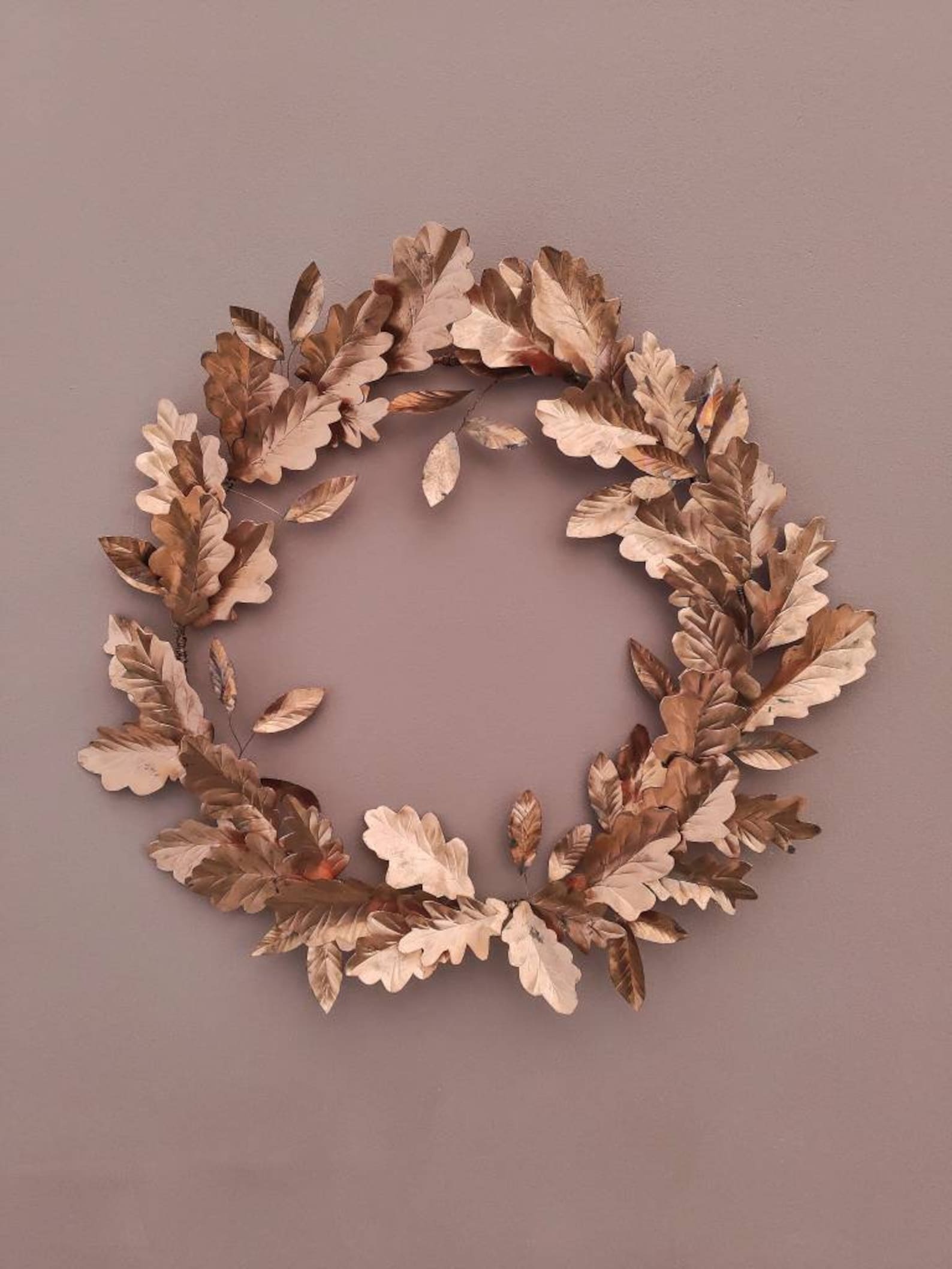 Irish Oak Copper Wreath, Holiday Wreath, All Season Wreath, Handcrafted ...