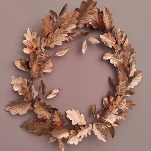 Handcrafted Copper Oak Leaf Wreath: All Season Metal Decor - Etsy