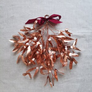 Silk Pearl Copper Christmas Mistletoe Bunch Mistletoe - Etsy