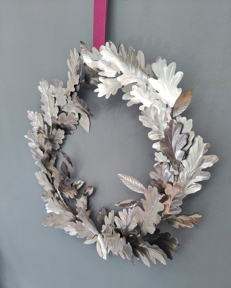 Christmas Irish Oak Silver Steel Wreath, Year Round Wreath, Festive ...