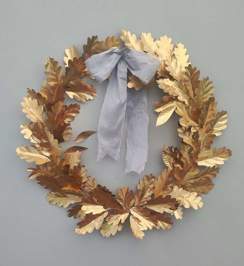 Extra Large Brass Oak Leaf Wreath: Handmade Forever Wreath - Etsy