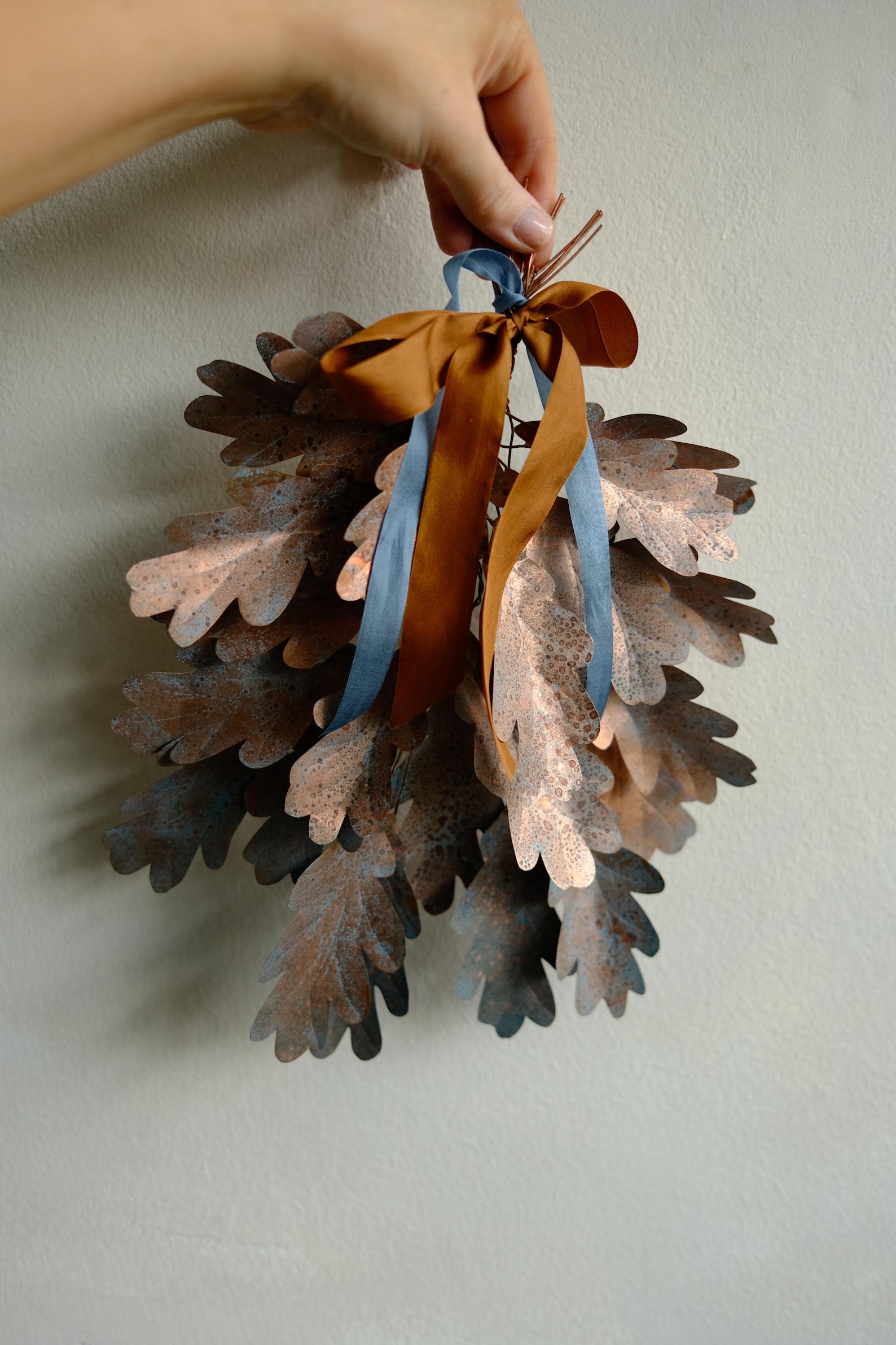 Copper Laurel Wreath Door Hanger: Aged Verdigris Metal Art - Etsy