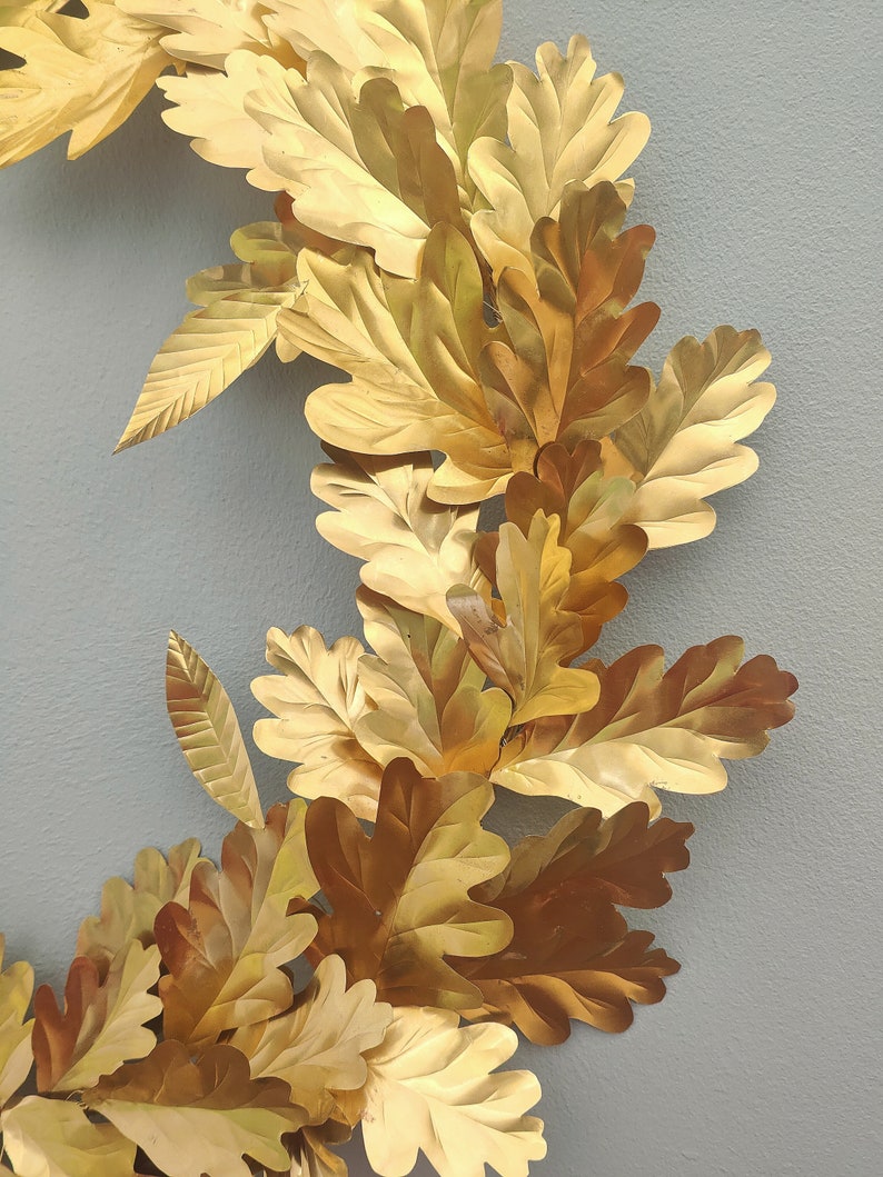 Extra Large Brass Oak Leaf Wreath: Handmade Forever Wreath - Etsy
