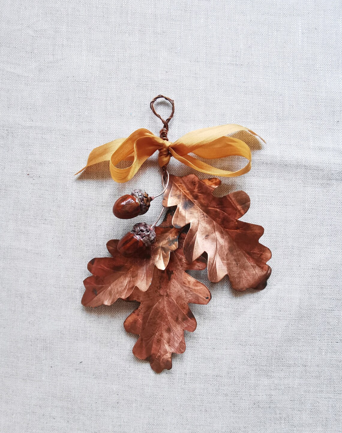 Copper Irish Oak Acorn Door Hanger, Festive Tree Decoration, Acorn ...