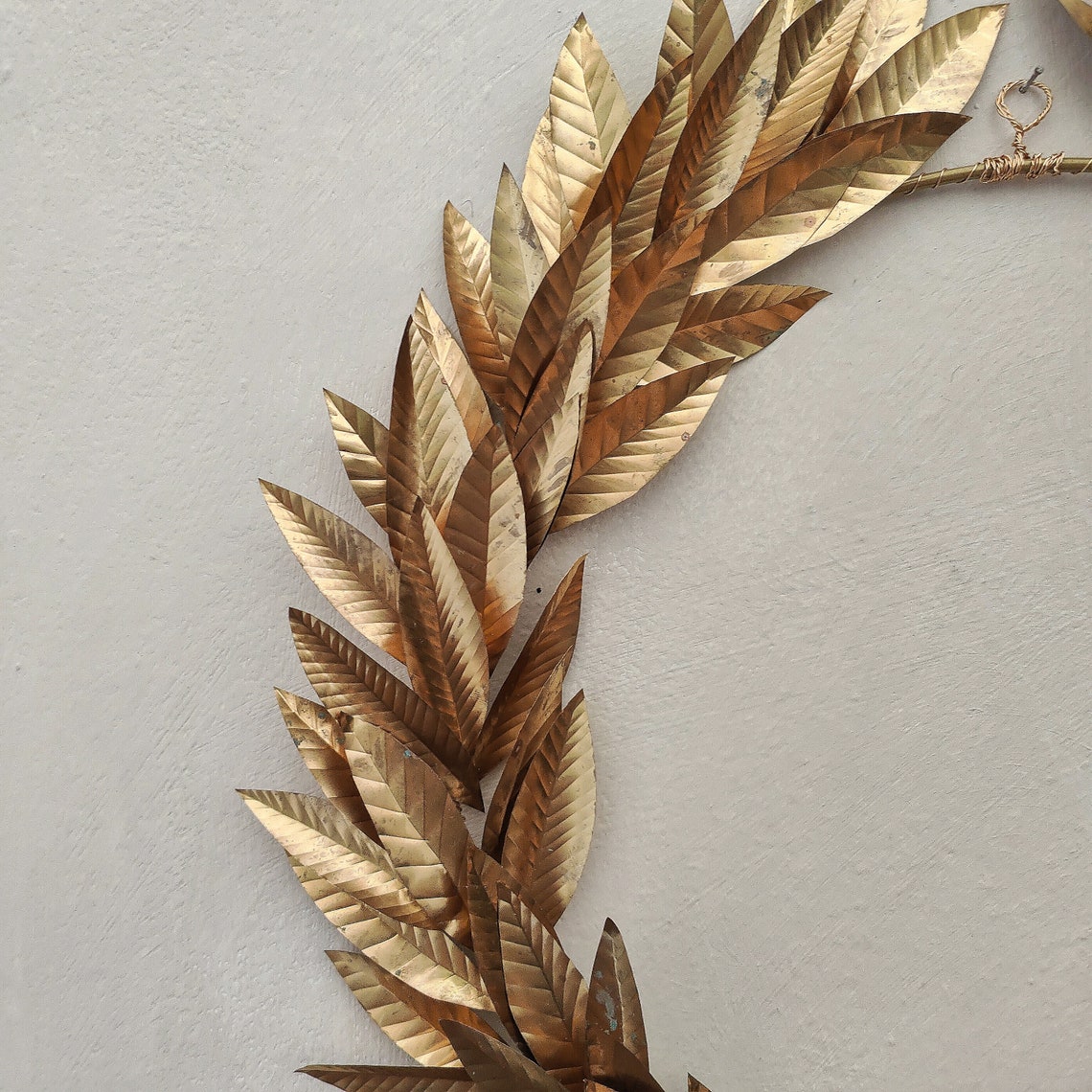 Handcrafted Brass Laurel Wreath: All-season Gold Metal Wall Art - Etsy