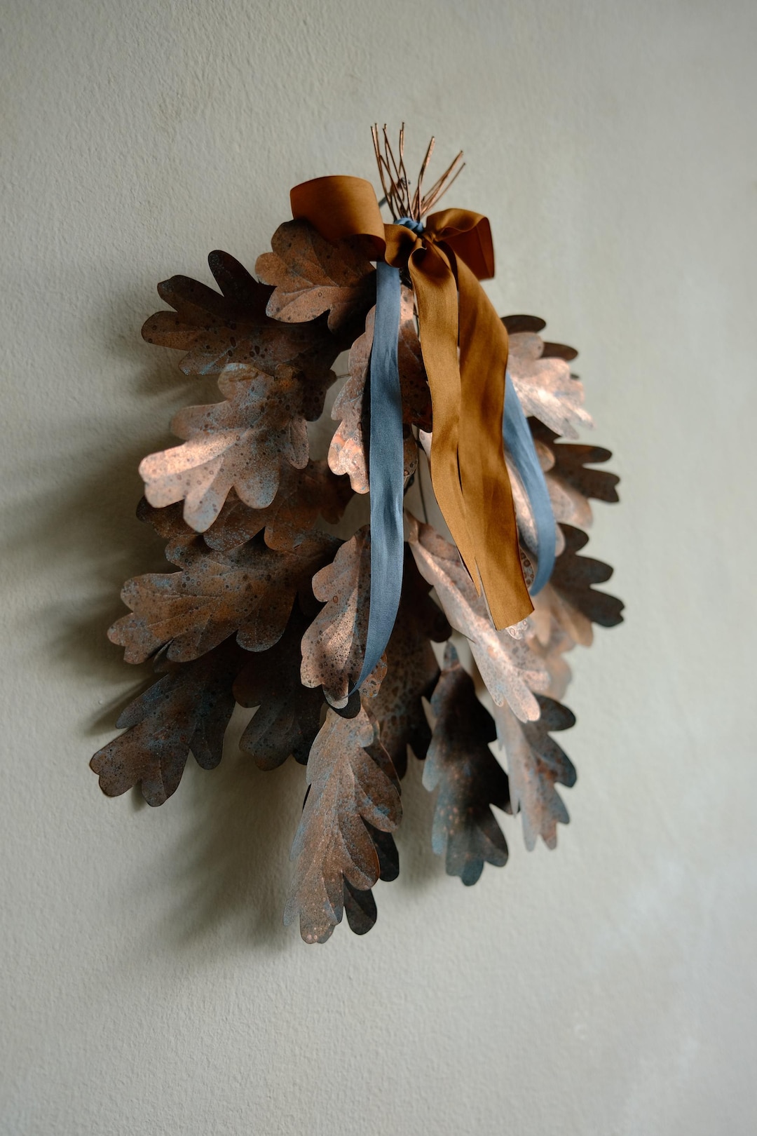 Copper Laurel Wreath Door Hanger: Aged Verdigris Metal Art - Etsy