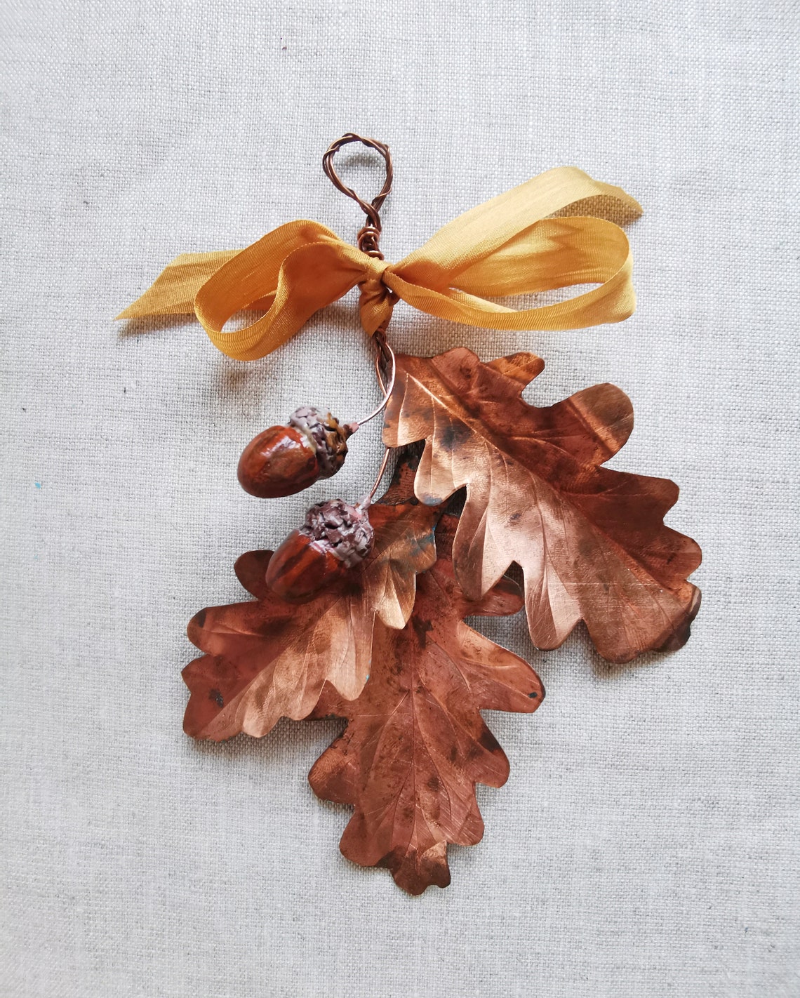 Copper Irish Oak Acorn Door Hanger, Festive Tree Decoration, Acorn ...