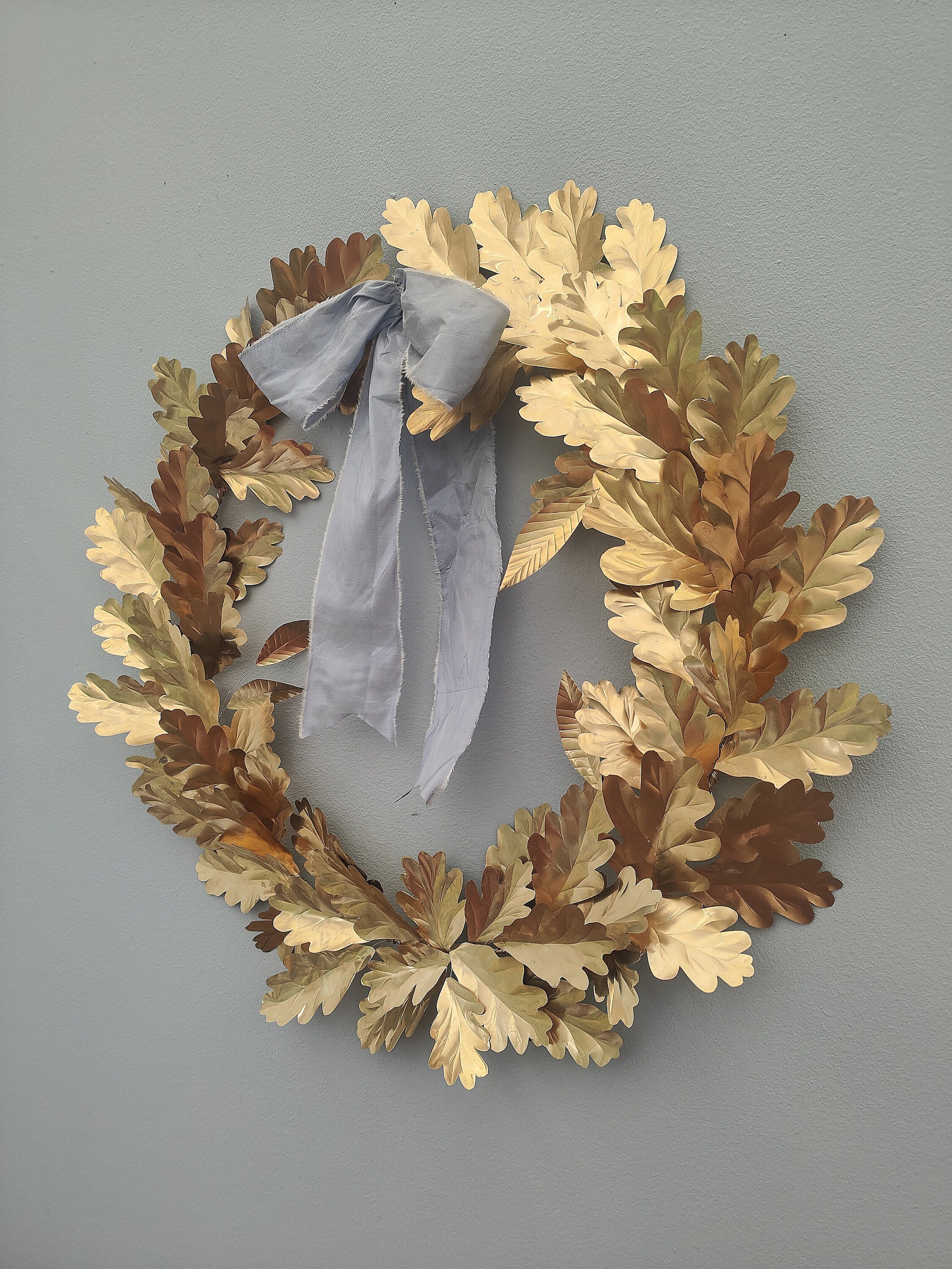 Large Brass Irish Oak Christmas Wreath, Forever Wreath, Year Round ...