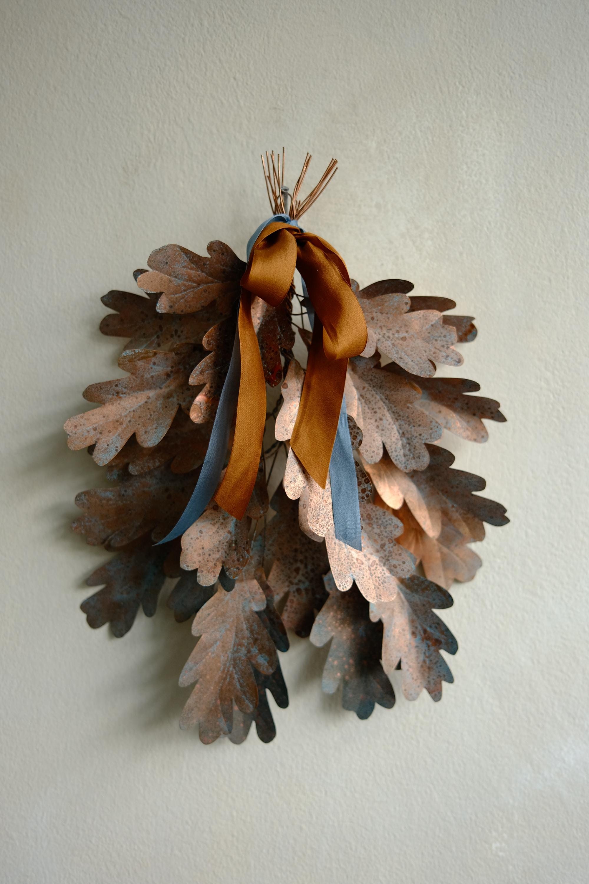 Copper Laurel Wreath Door Hanger: Aged Verdigris Metal Art - Etsy