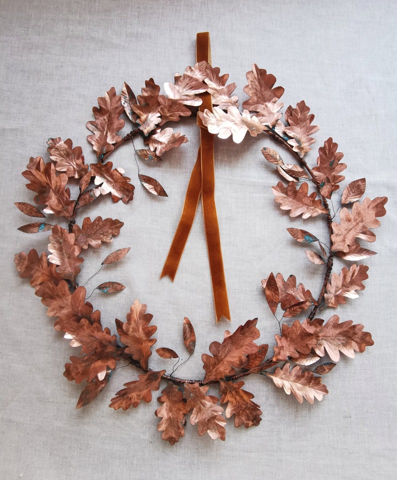 Irish Oak Copper Christmas Wreath, Year Round Wreath, All Season Wreath ...