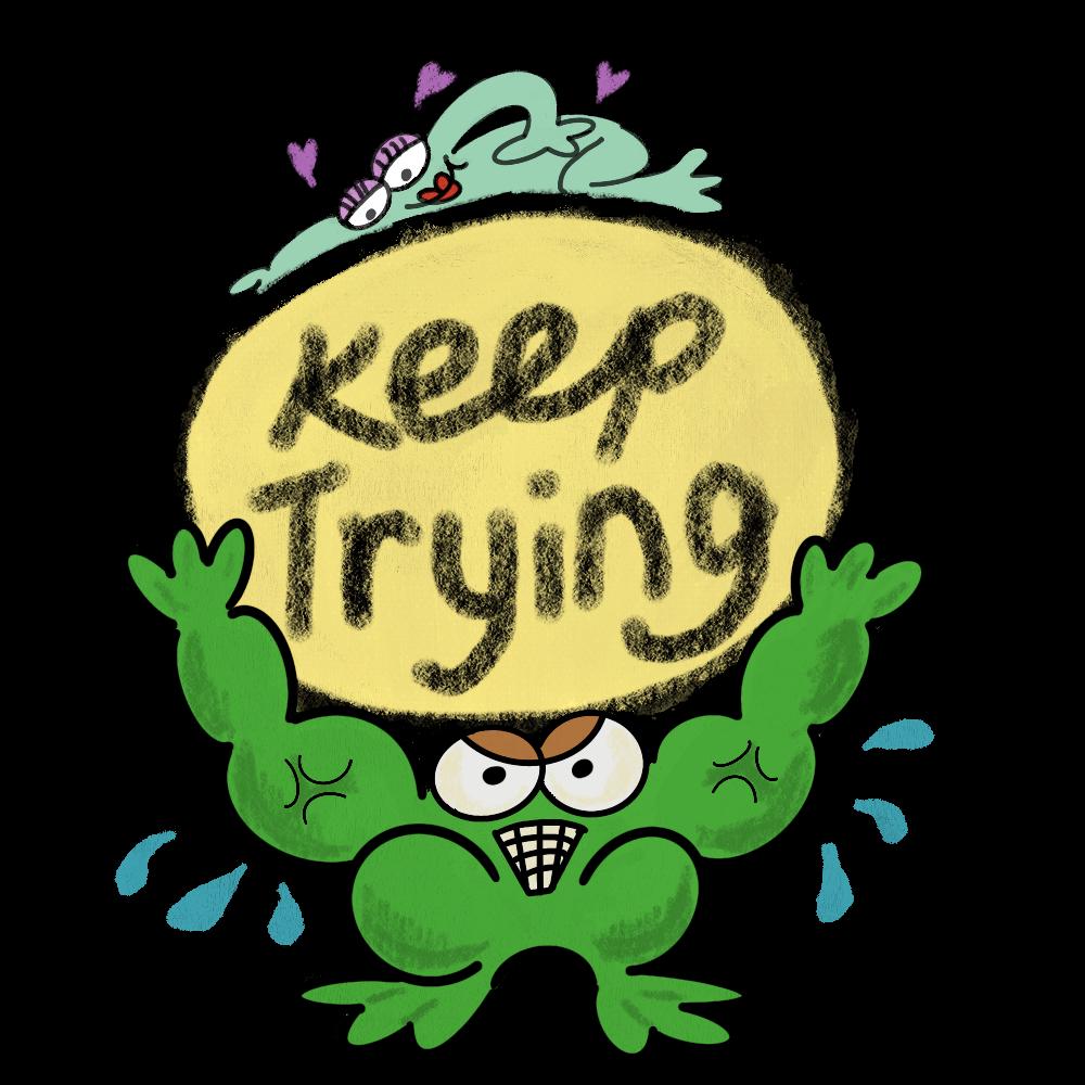 Never Give up Frog Cartoon, Funny, Kid, Motivation, Fighting, Cute ...