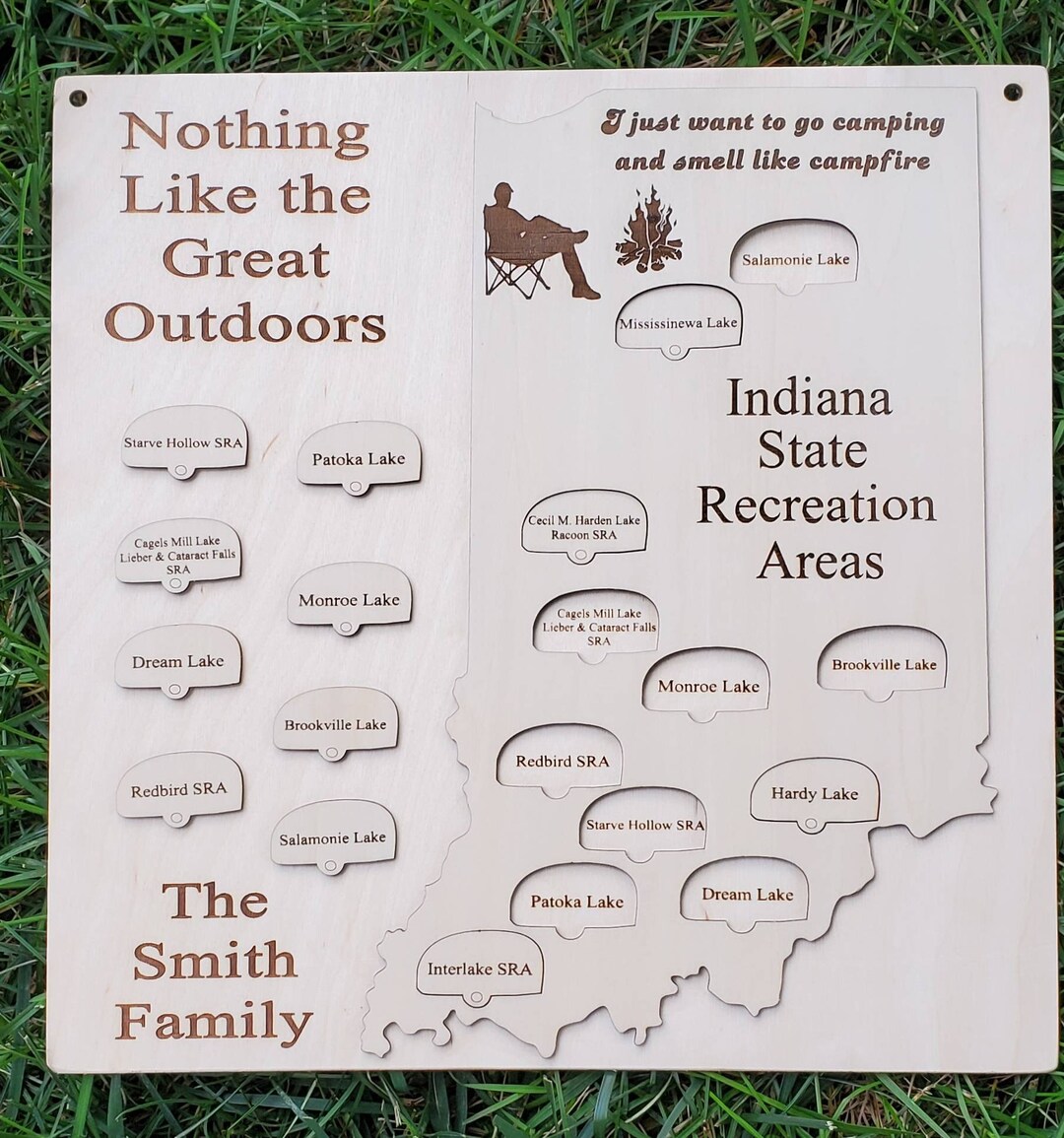 Indiana State Recreation Areas Bucket List Sign - Etsy