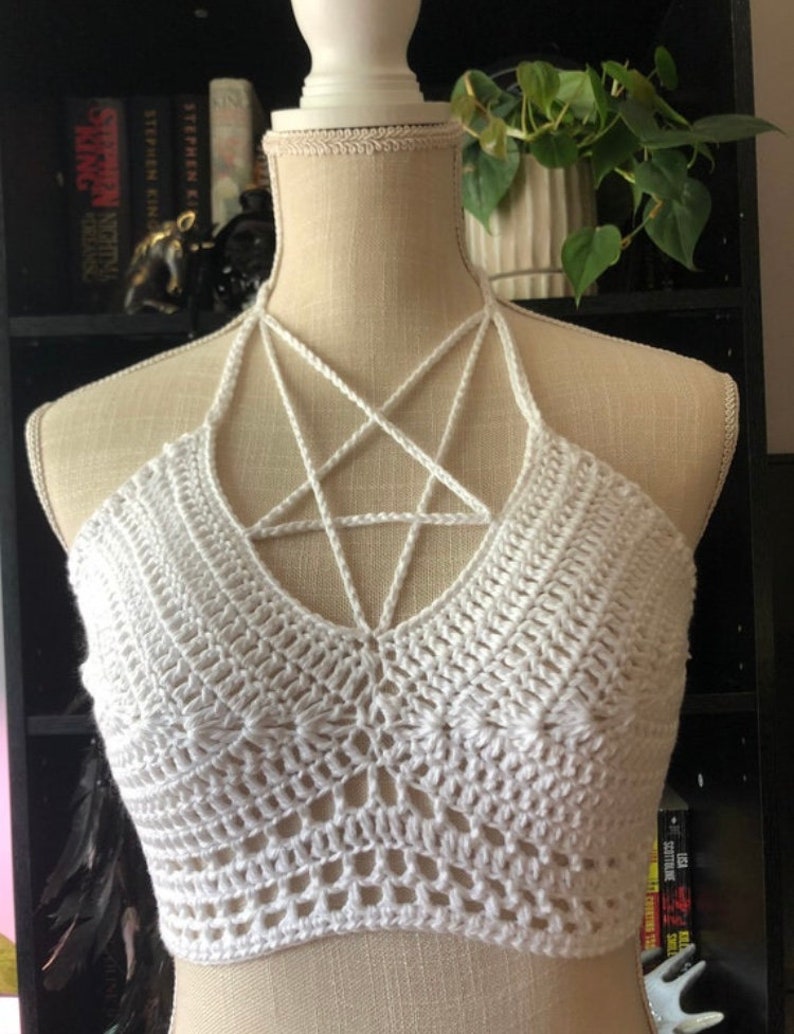 MADE TO ORDER Crochet Pentagram Crop Top 100% Cotton Choose - Etsy