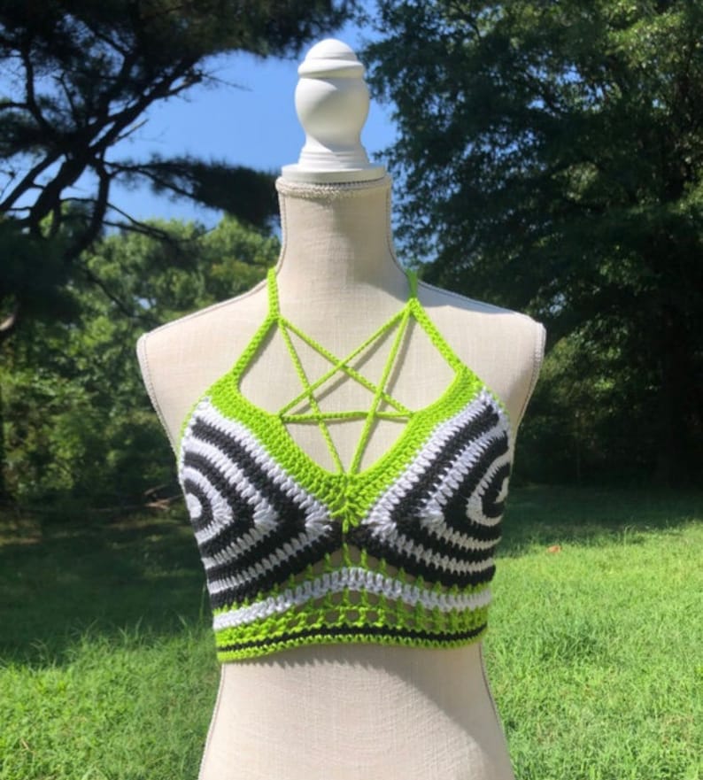 MADE TO ORDER Crochet Pentagram Crop Top 100% Cotton Choose - Etsy