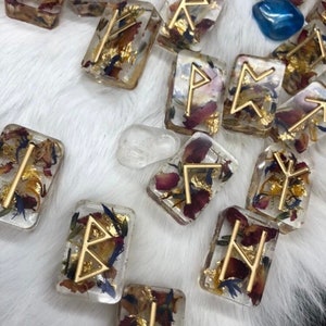 Floral Elder Futhark Runes Rose Lavender Calendula Blue Cornflower ...