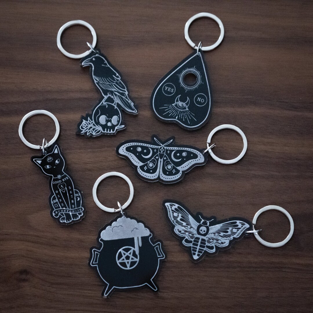 Black and Clear Acrylic Keychains - Etsy