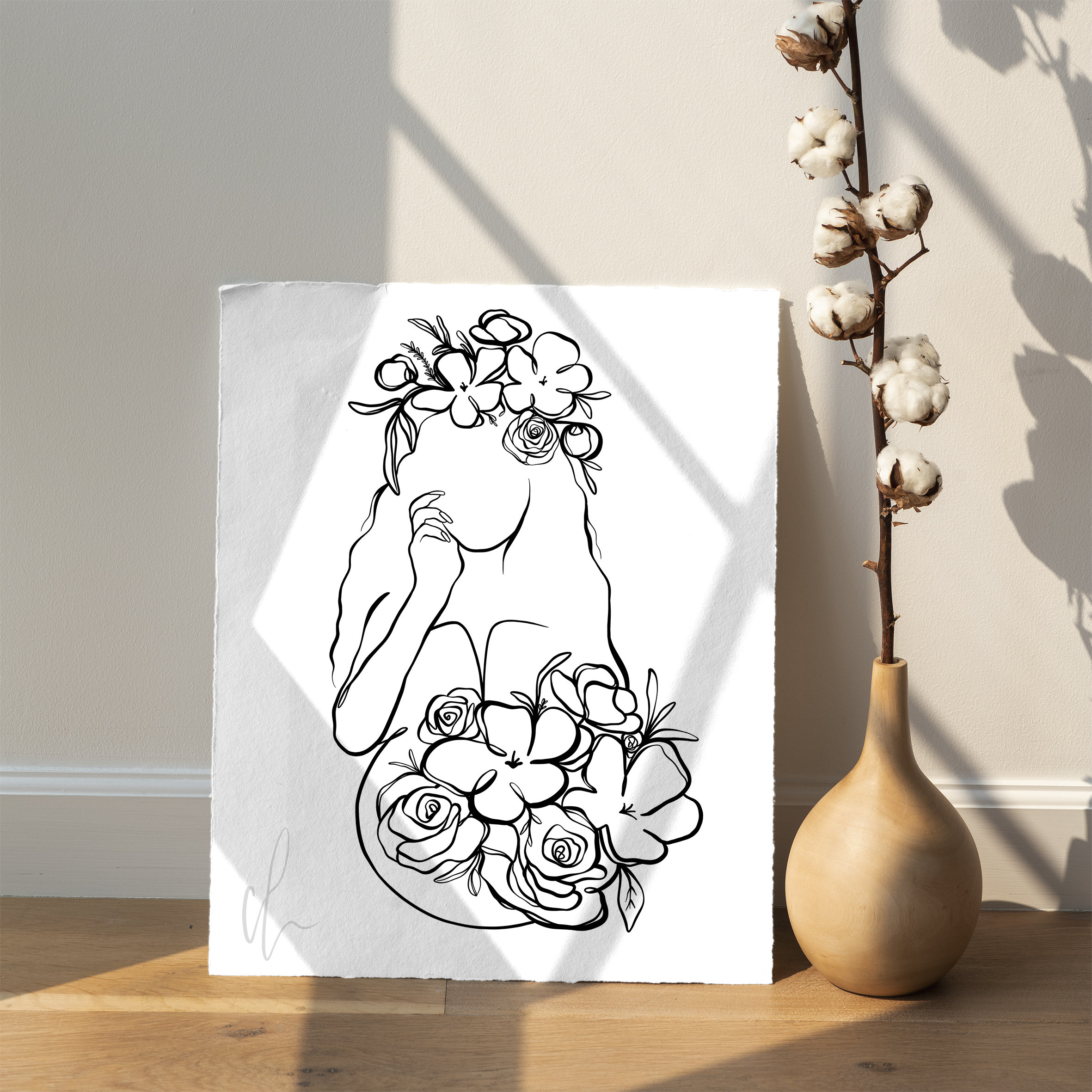 Floral Mama Line Art PNG File - Pregnant Woman Portrait Line Drawing ...