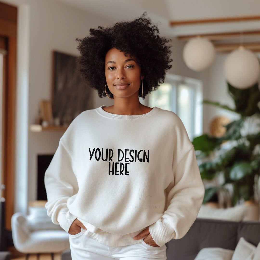 Gildan Mockup, Black Woman Mockup, Black Girl Mockup, Gildan 5400 ...