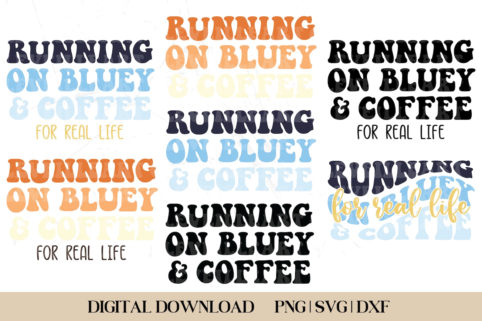 Bluey Bundle, Running on Bluey and Coffee, Bluey SVG, Bluey Png, Bluey ...