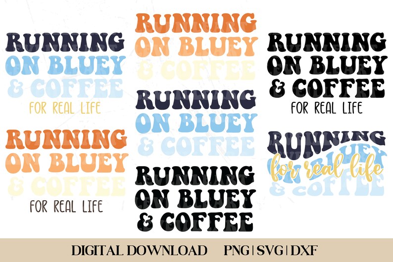 Bluey Bundle, Running on Bluey and Coffee, Bluey SVG, Bluey Png, Bluey ...