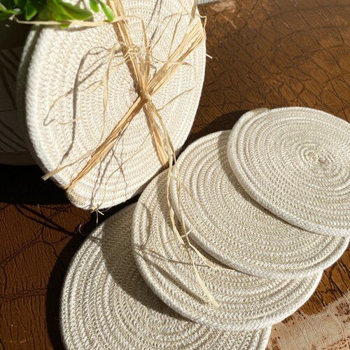 Absorbent Coasters Set of Four Handmade Multiple Color - Etsy