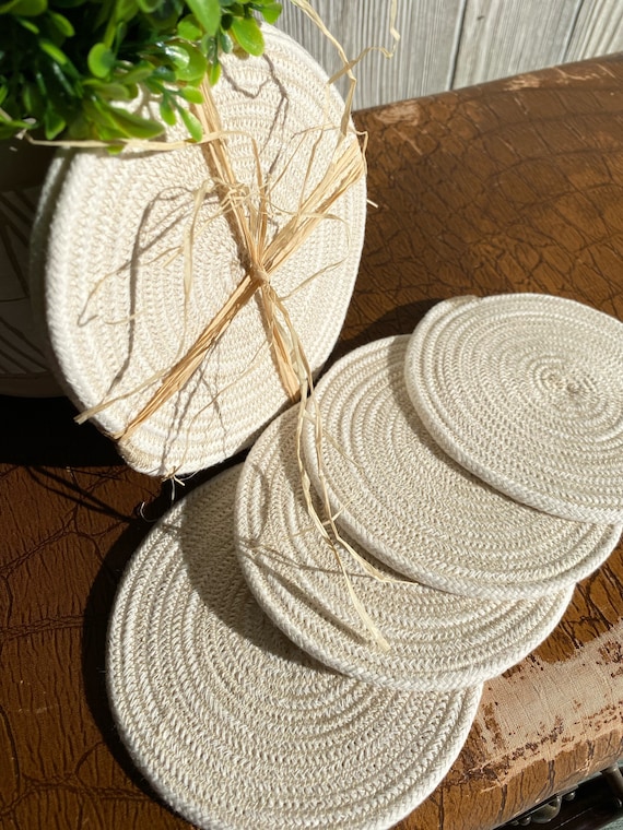 Absorbent Coasters Set of Four Handmade Multiple Color - Etsy
