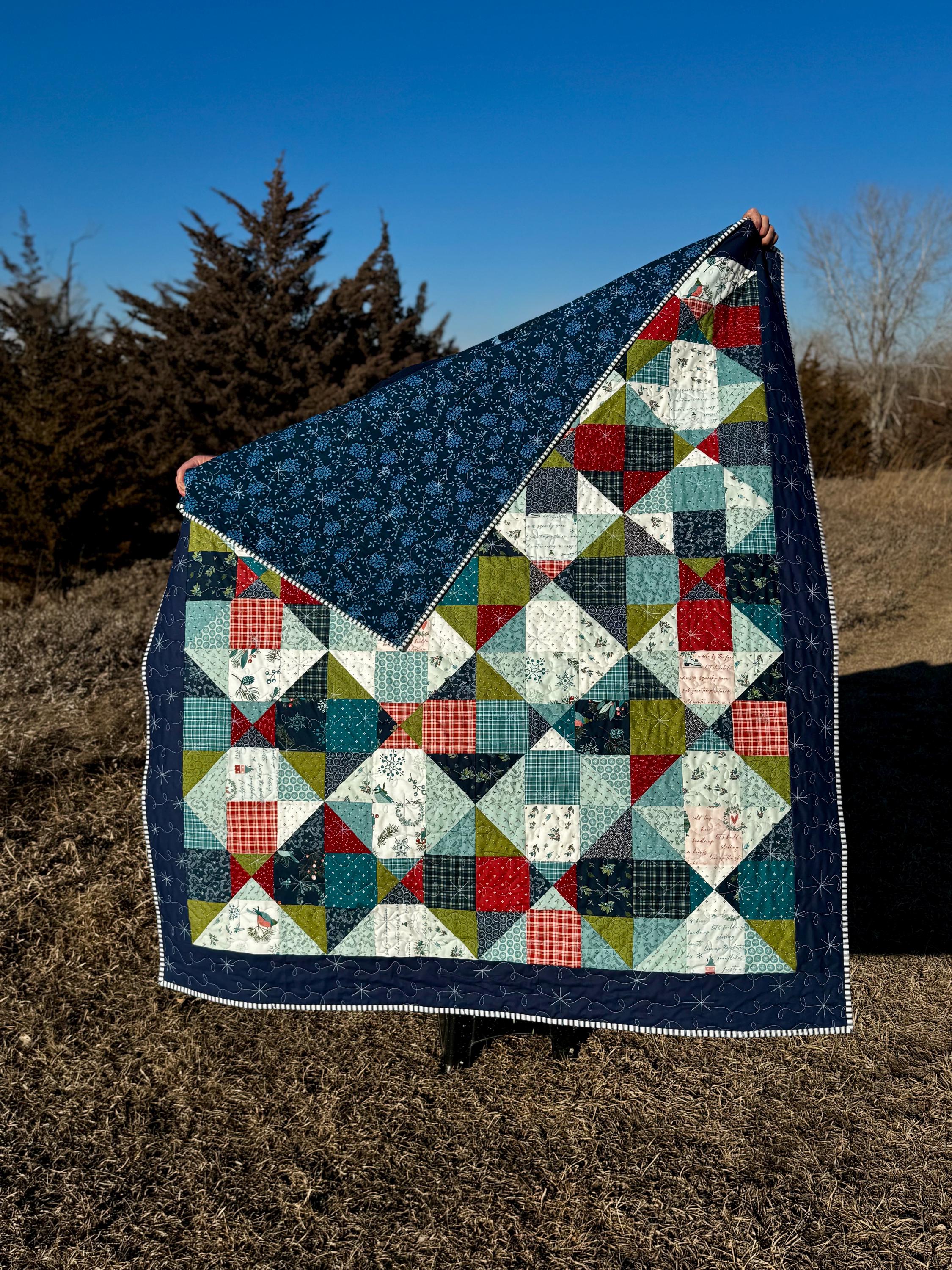 Handmade Patchwork Throw Quilt, Winter Theme Design - Etsy