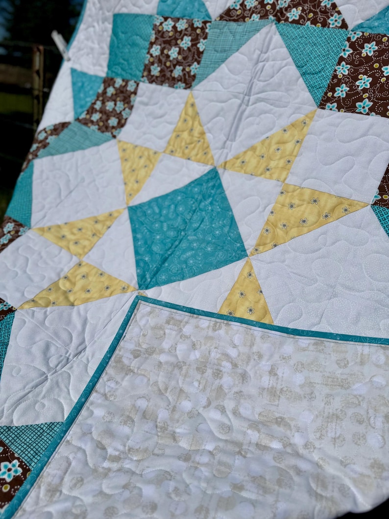 NEW Handmade Star Quilt: Modern Baby Blanket - Wall Hanging - Table ...