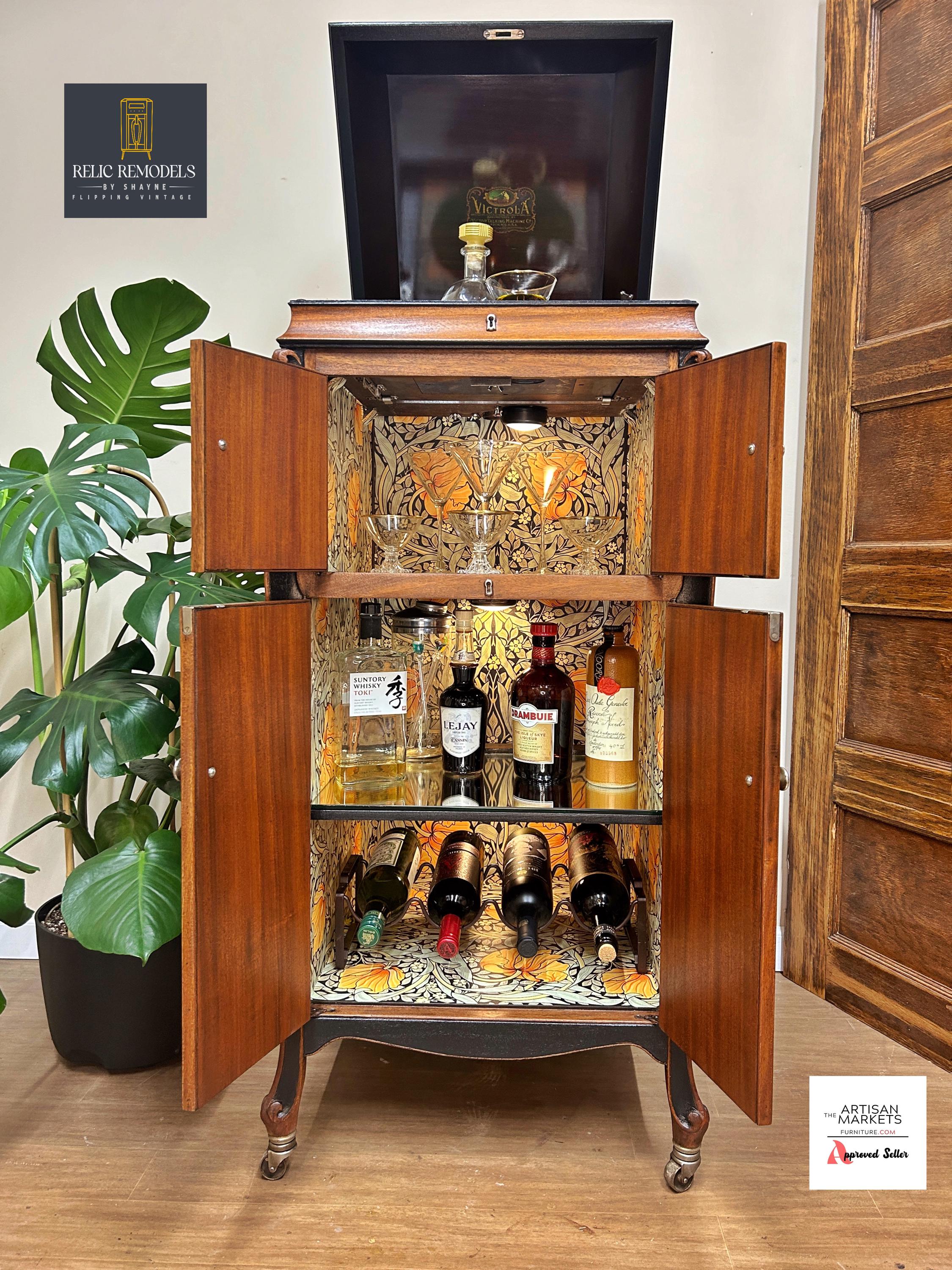 Antique Victrola Phonograph Bar Cabinet - Etsy