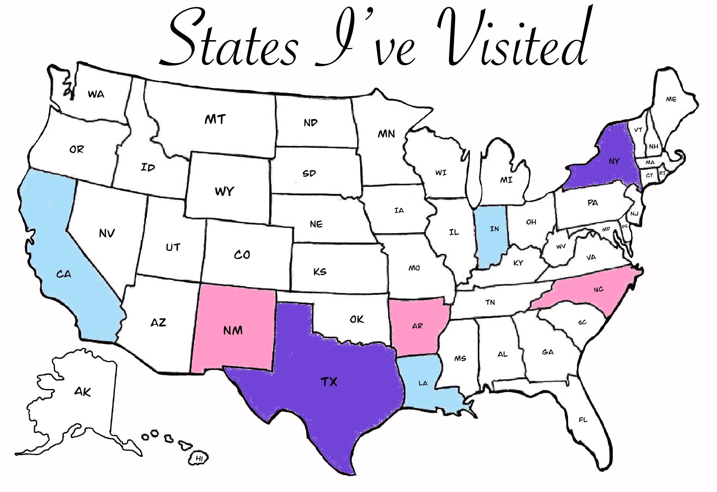 Printable Coloring Map – U.S. States I've Visited Tracker (8x11) - Etsy